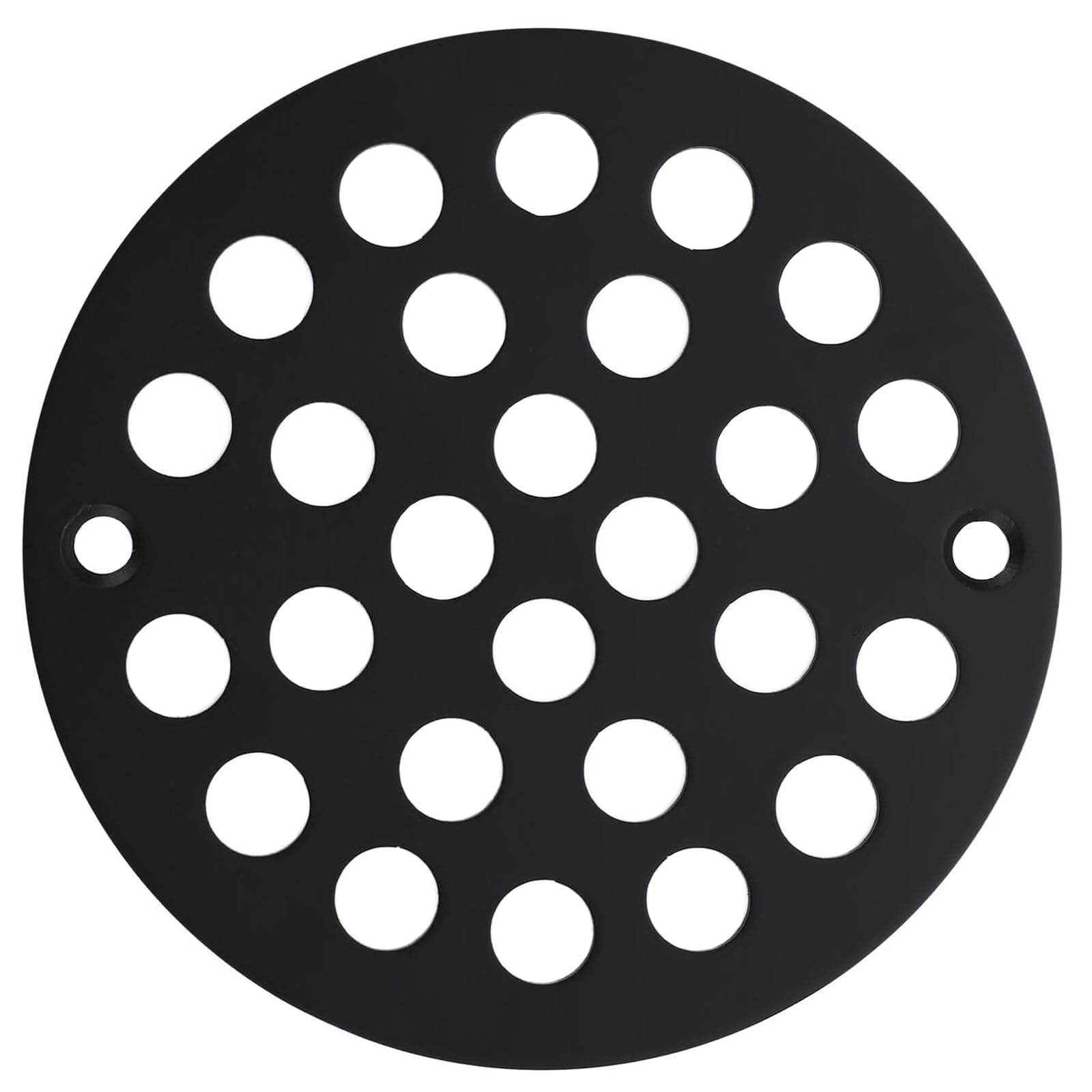 4 Inch Shower Drain Cover,Round Screw-in Floor Drain Cover,Easy-to-Install Replacement Cover Black