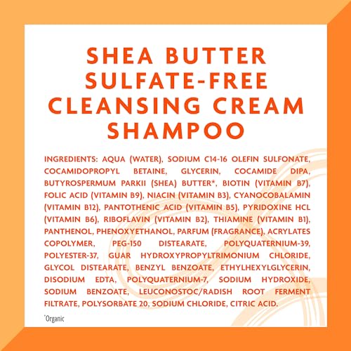 Cantu Sulfate-Free Cleansing Cream Shampoo with Shea Butter for Natural Hair, 25 fl oz