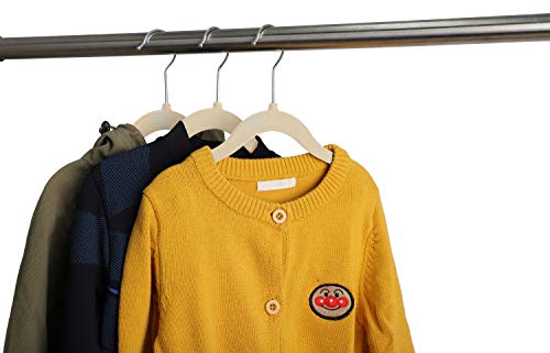 Finnhomy Non-Slip Clothes Hangers for Baby and Kids 20-Pack Velvet Hangers with Movable Clips, Heavy-Duty and Space-Saving for Pants,Skirts, Coat, Beige