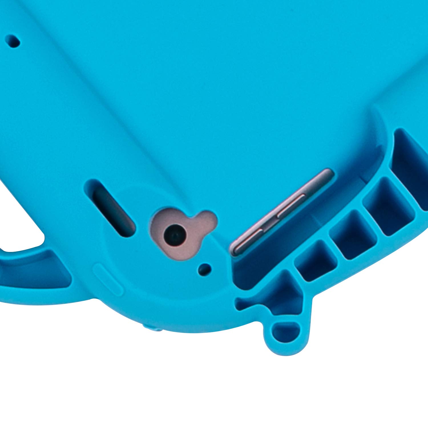 CHINFAI Kids Case for iPad, Cute Cartoon Case for iPad 2017 2018 9.7 inch, Case for iPad Pro/iPad Air 1 2, Shockproof Silicone Protective Cover with Self Stand [BPA Free][Side Handles] (Blue)