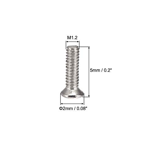 uxcell M1.2 x 5mm Phillips Screw Fastener Silver Tone for Laptop PC TV Fan Audio Switch 150pcs