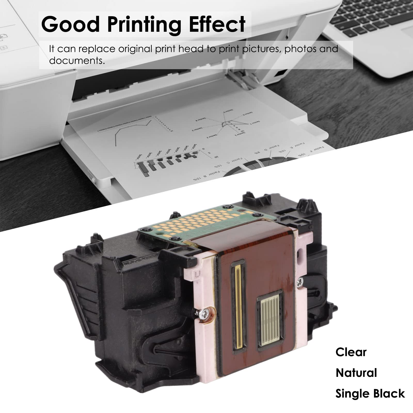 ASHATA Replacement QY6-0089 Printhead Print Head for Canon TS5080 TS6020 TS6050 TS6051 TS6052 TS6080 TS5050 TS5051 TS5053 TS5055 TS5070 - Single Black
