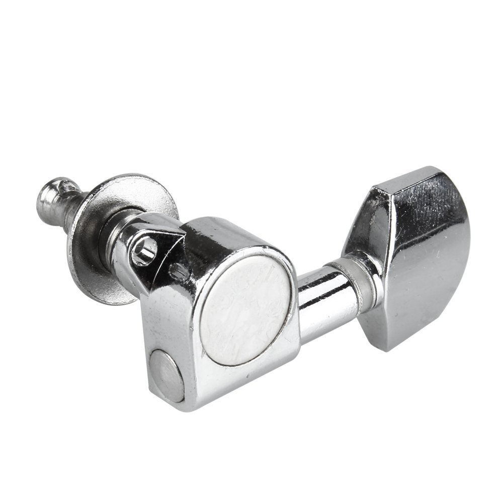 ATCG Guitar Tuning Pegs 6 Pieces 3L3R Chrome Tuners Machine Heads Knobs for Acoustic or Electric Musician Instrument Parts Accessories Guitar String Tuning Peg Replacement (Silver)