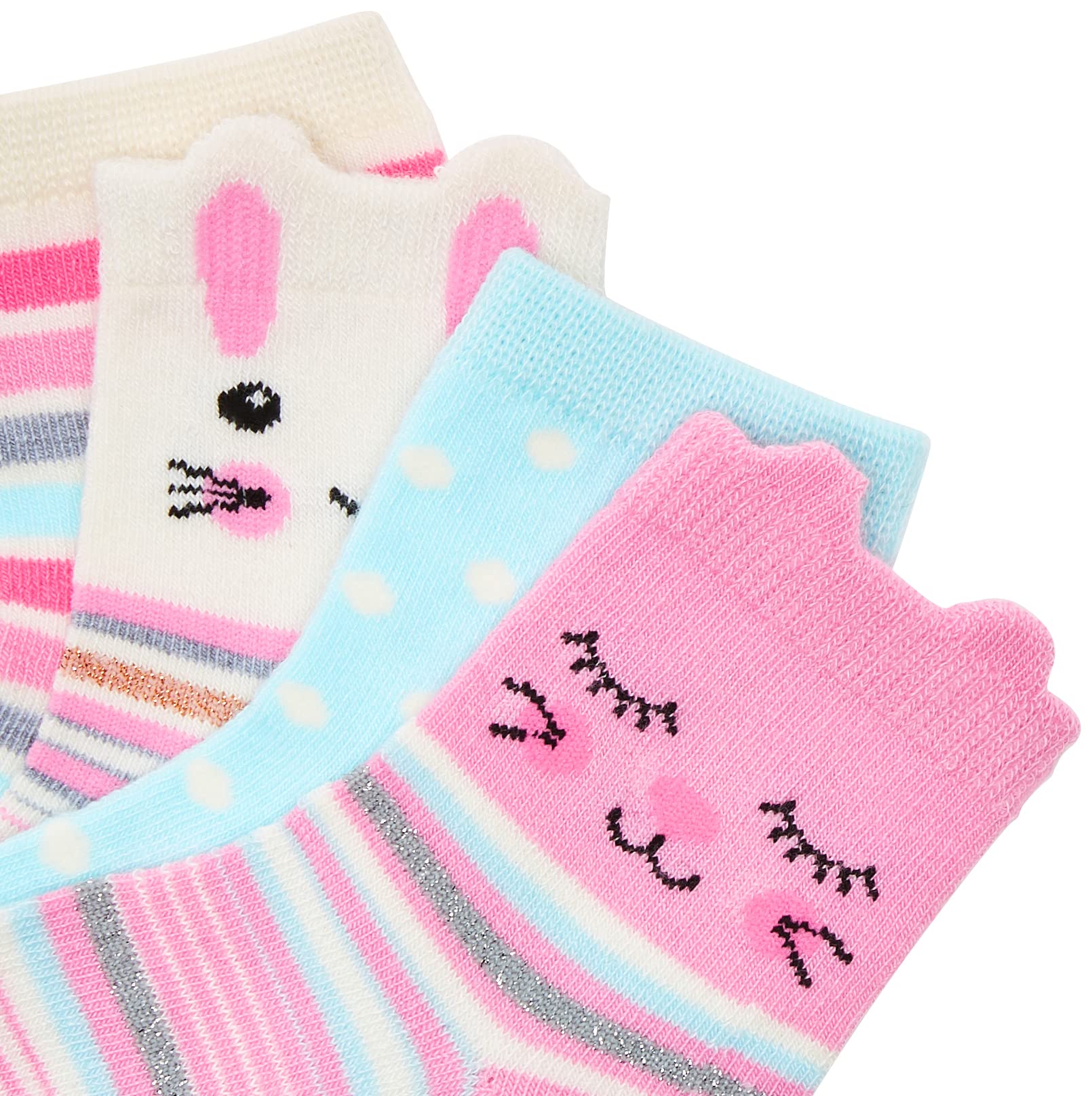 CHEROKEE girls Cherokee 10 Pack Crew Casual Sock, Assorted Pastel Critters, 12-24 Months US