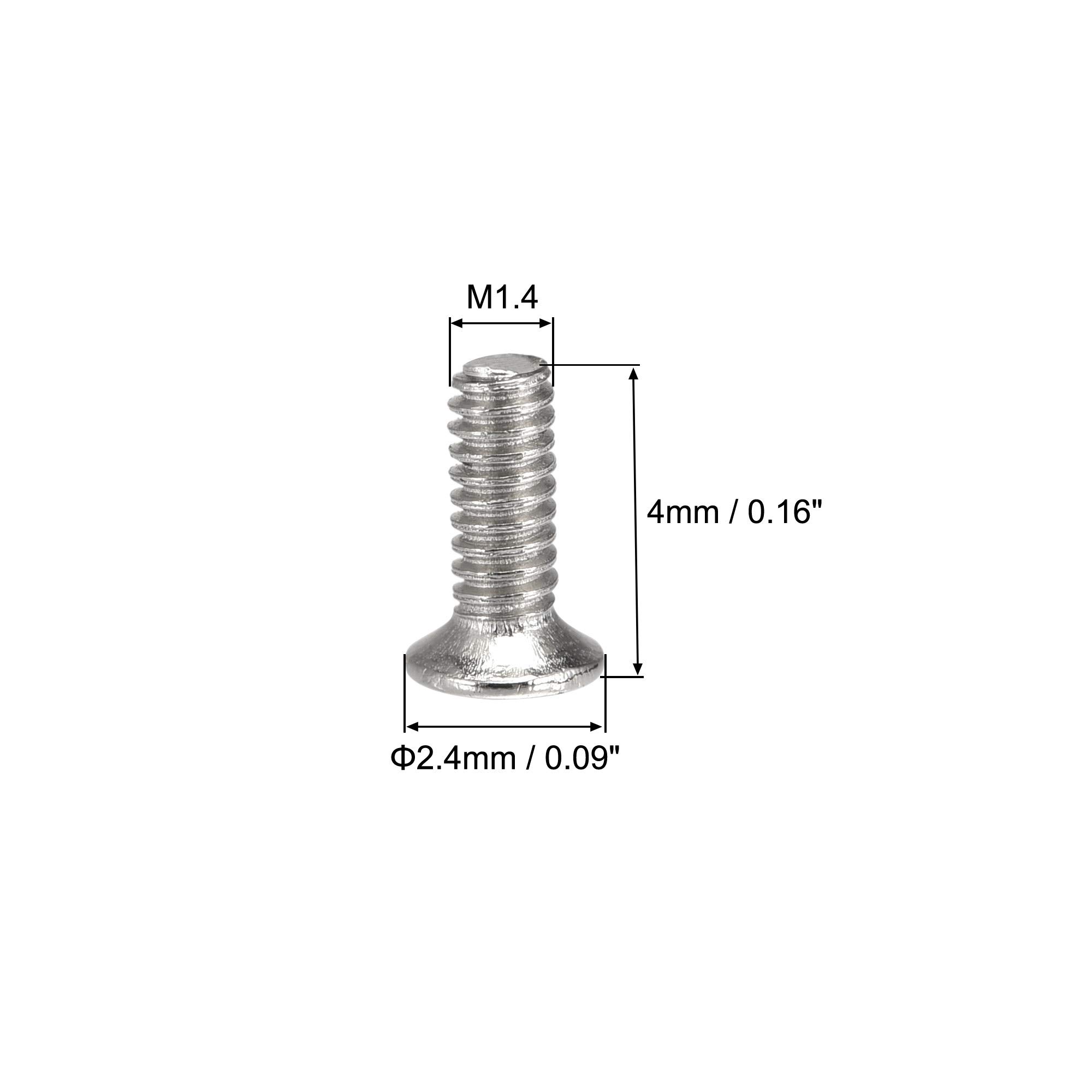 uxcell M1.4 x 4mm Phillips Screw Fastener Silver Tone for Laptop PC TV Fan Switch 500pcs