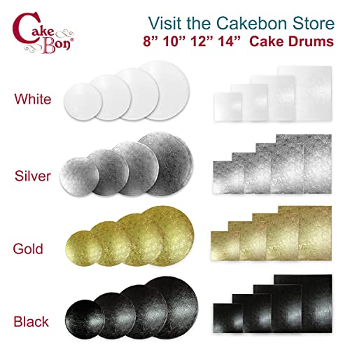 Cakebon Cake Drums Round 10 Inches - (Silver, 1-Pack) - Sturdy 1/2 Inch Thick - Professional Smooth Straight Edges