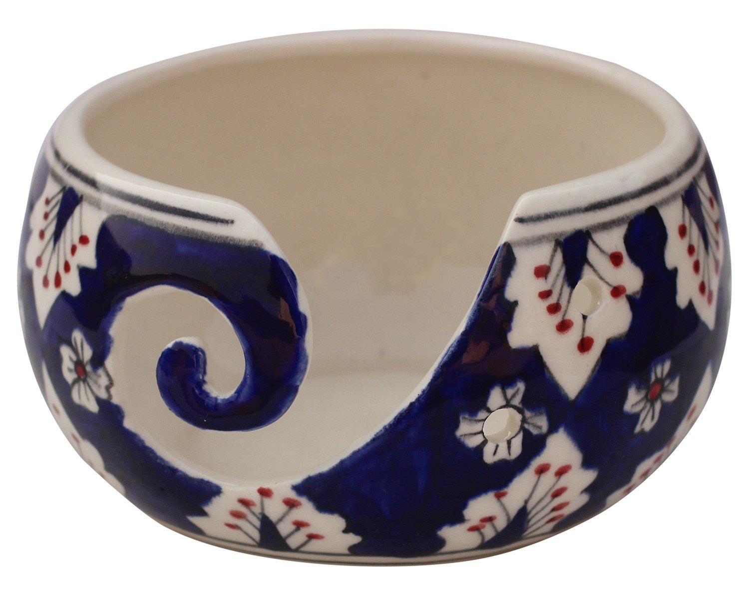 7-Inch Ceramic Yarn Bowl for Knitting and Crocheting with Smooth Spiral Outlet β Tangle-Free Yarn Organizer by ABHANDICRAFTS (AB-BOWL-022)
