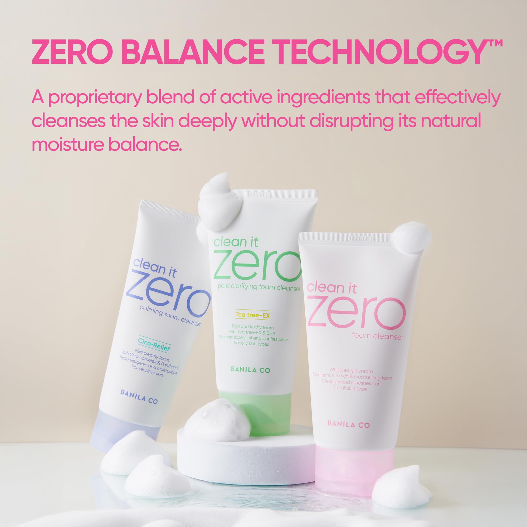 BANILA CO NEW Clean It Zero Foam Cleanser 150ml, all skin types, creamy foam cleanser with natural herbs