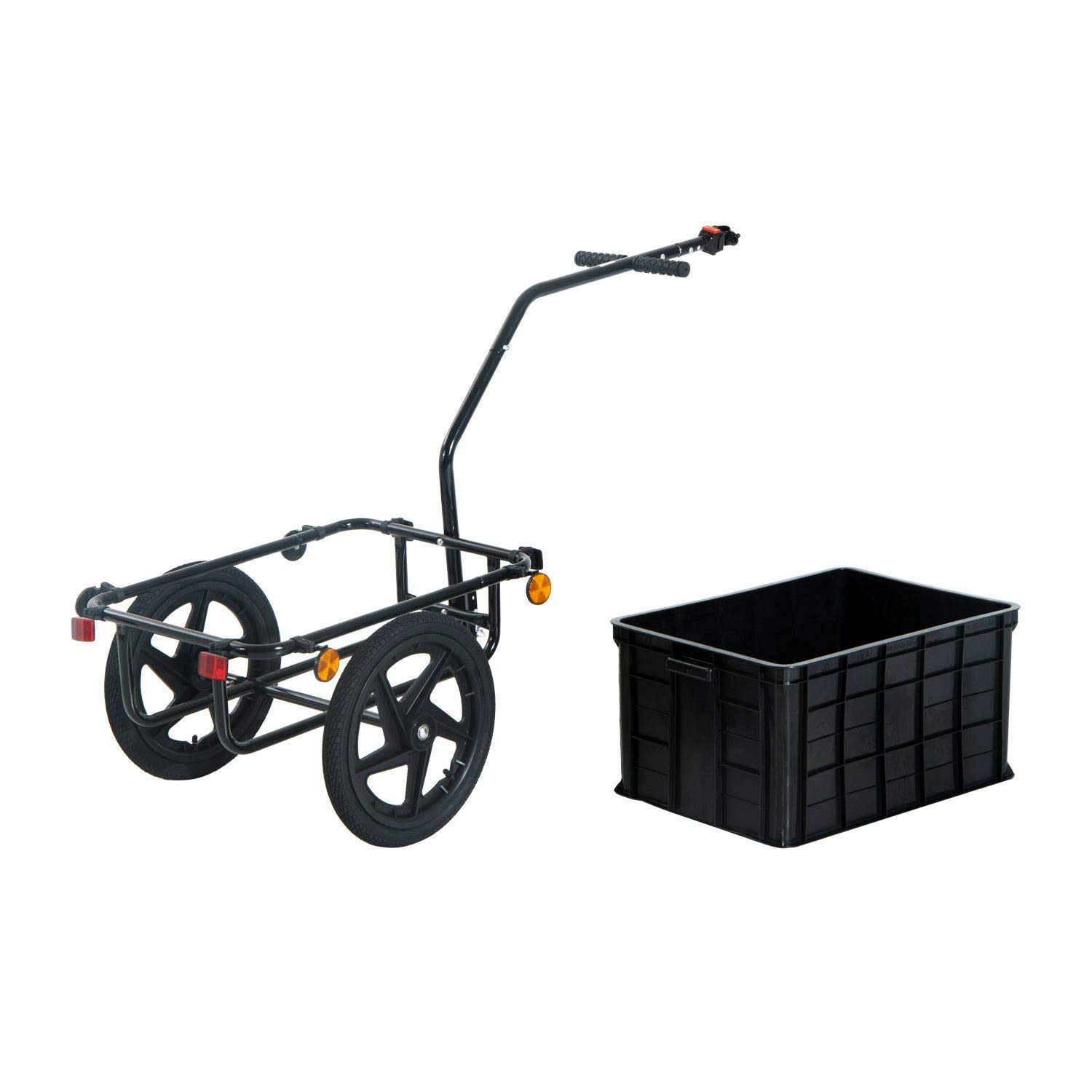 2-in-1 Multi-use Bicycle Cargo Trailer And Pull Cart With Removable Cargo Compartment And Seat Post Mount For Easy Attachment And Removal Ideal For On The Go Use Shopping Trips Or Outings To The Beach