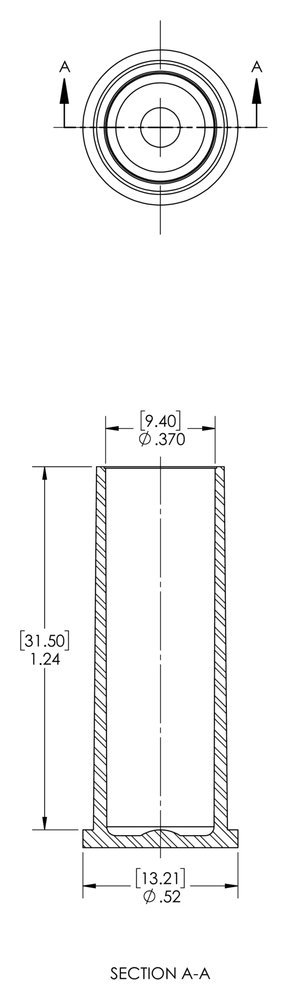 Caplugs 99394913 Plastic Long-Threaded Connector Cap RCL-3, PE-LD, to Cap Thread Size 3/8 Cap ID .370" Length 1.24", Red (Pack of 200)