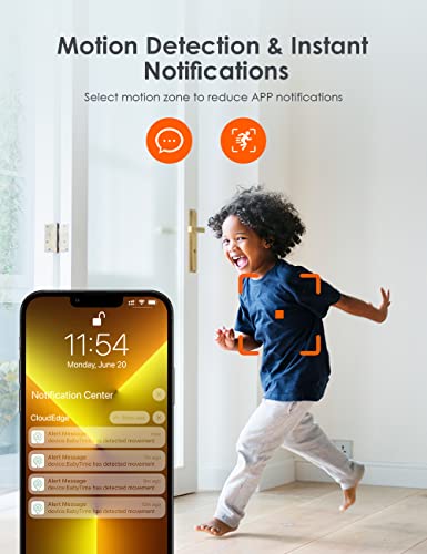 BabyTime Pet Camera, Indoor 2K 360° Wi-Fi Smart Camera with Night Vision, Motion Detection, Two-Way Audio, Compatible with Alex