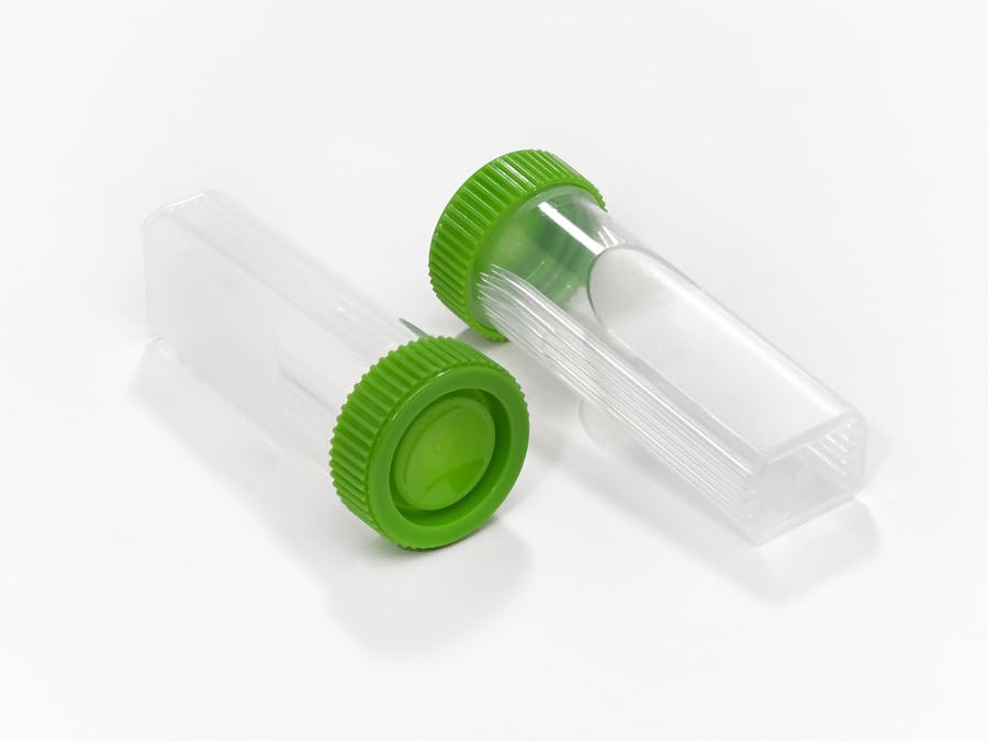Caplugs Evergreen 240-5440-G8K Pap Series – Disposable Slide-Fix Jars with Green Screw-Cap, 25 Pack, Natural Polypropylene Co-Polymer (PPC), 4 Slides, 30 mL, Pap Smear, FNA Biopsies, Small Samples