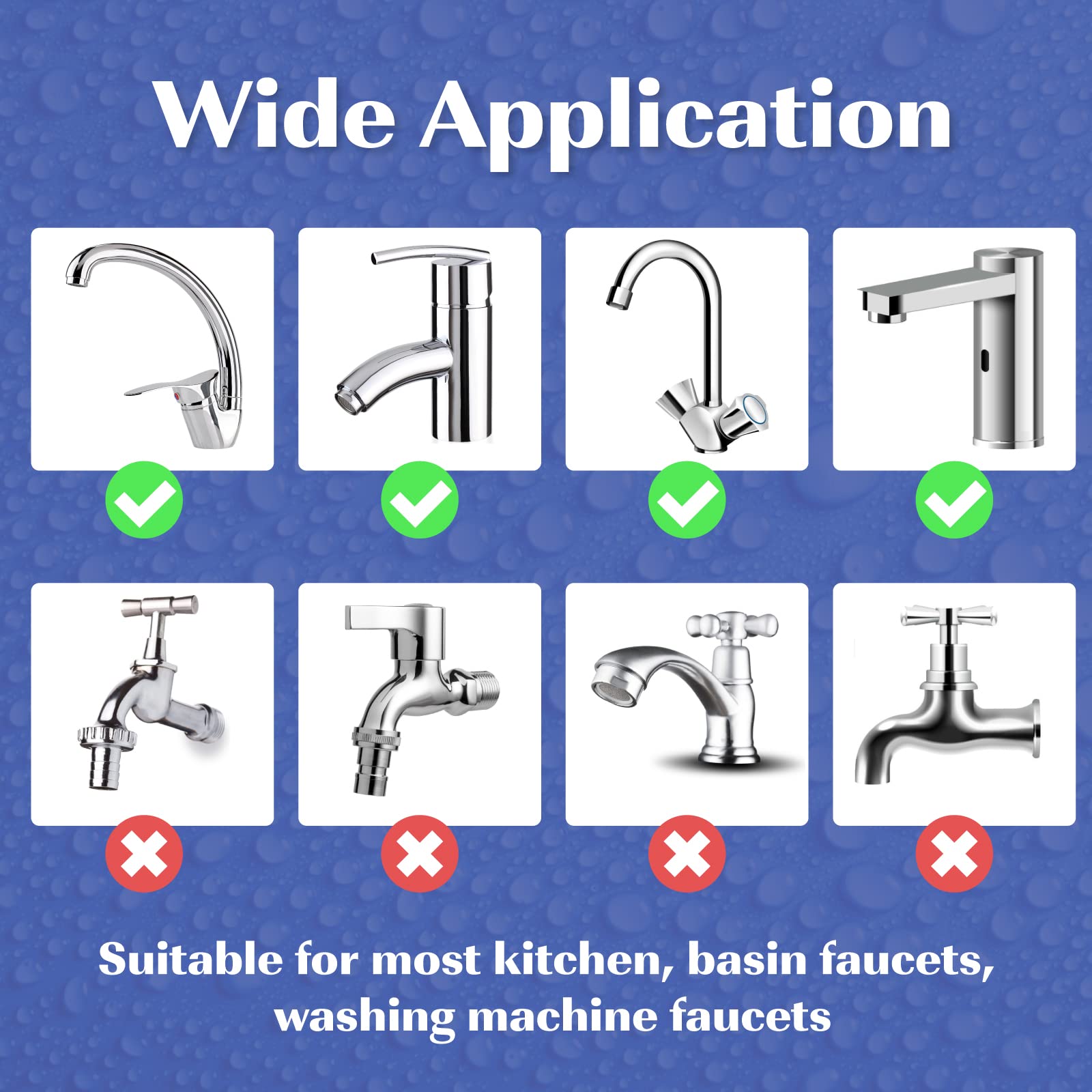 2 Pcs Faucet Extender, 1080° Swivel Robotic Arm Faucet Aerator Rotatable Multifunctional Extension Faucet, Large-Angle Ratating Universal Splash Faucet Attachment Adapter for Bathroom Kitchen Sink