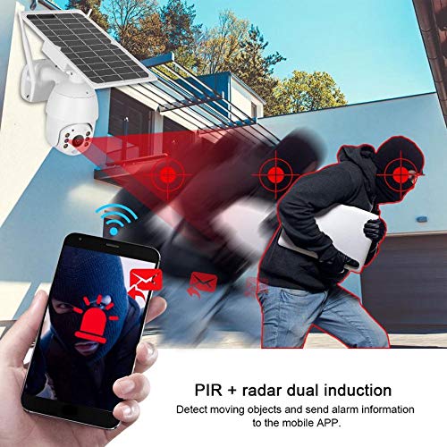 3G/4G LTE Outdoor Solar Powered Cellular Security Camera PIR Motion Recording Pan Tilt 360°View Spotlight Two-Way Audio IP65 Weatherproof 1080P Night Vision AT-S600