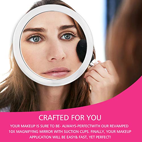 Glam Hobby15X Magnifying Mirror β Use for Makeup Application - Tweezing β and Blackhead/Blemish Removal β 6.3 Inch Round Mirror with Three Suction Cups for Easy Mounting
