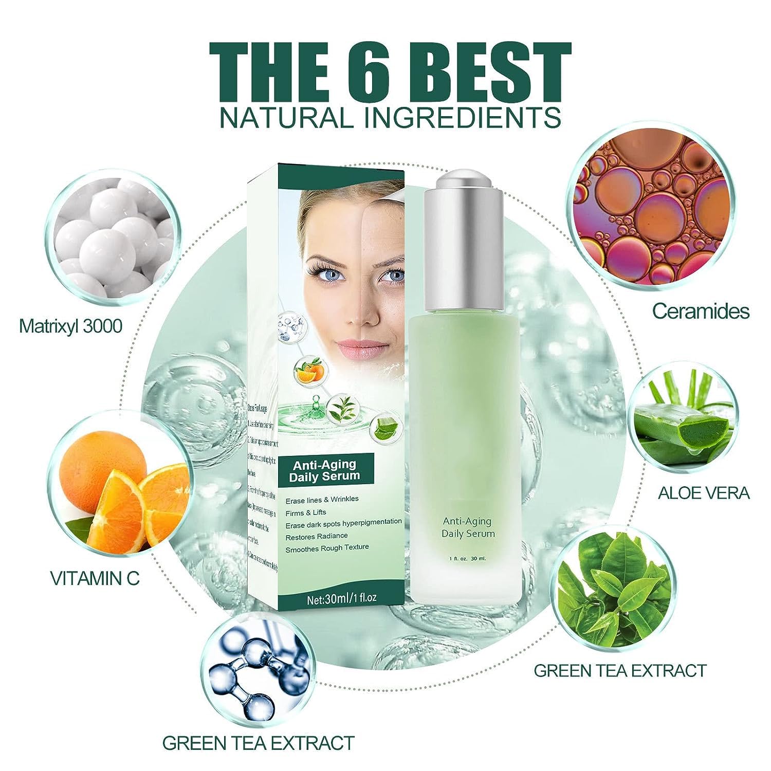 3Pcs Anti-Aging Daily Serum,Advanced Collagen Boost Anti-Aging Serum,Erase lines & WrinklesFirms & Lifts Restores RadianceSmoothes Rough Texture