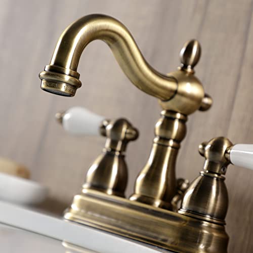 Kingston Brass KB1603PL 4 in. Centerset Bathroom Faucet, Antique Brass,4-Inch Center