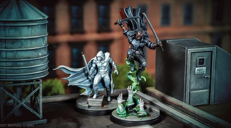 Atomic Mass Games Marvel: Crisis Protocol Blade & Moon Knight Character Pack - Supernatural Superheroes Unite Against Darkness! Tabletop Superhero Game, Ages 14+, 2 Players, 90 Min Playtime, Made