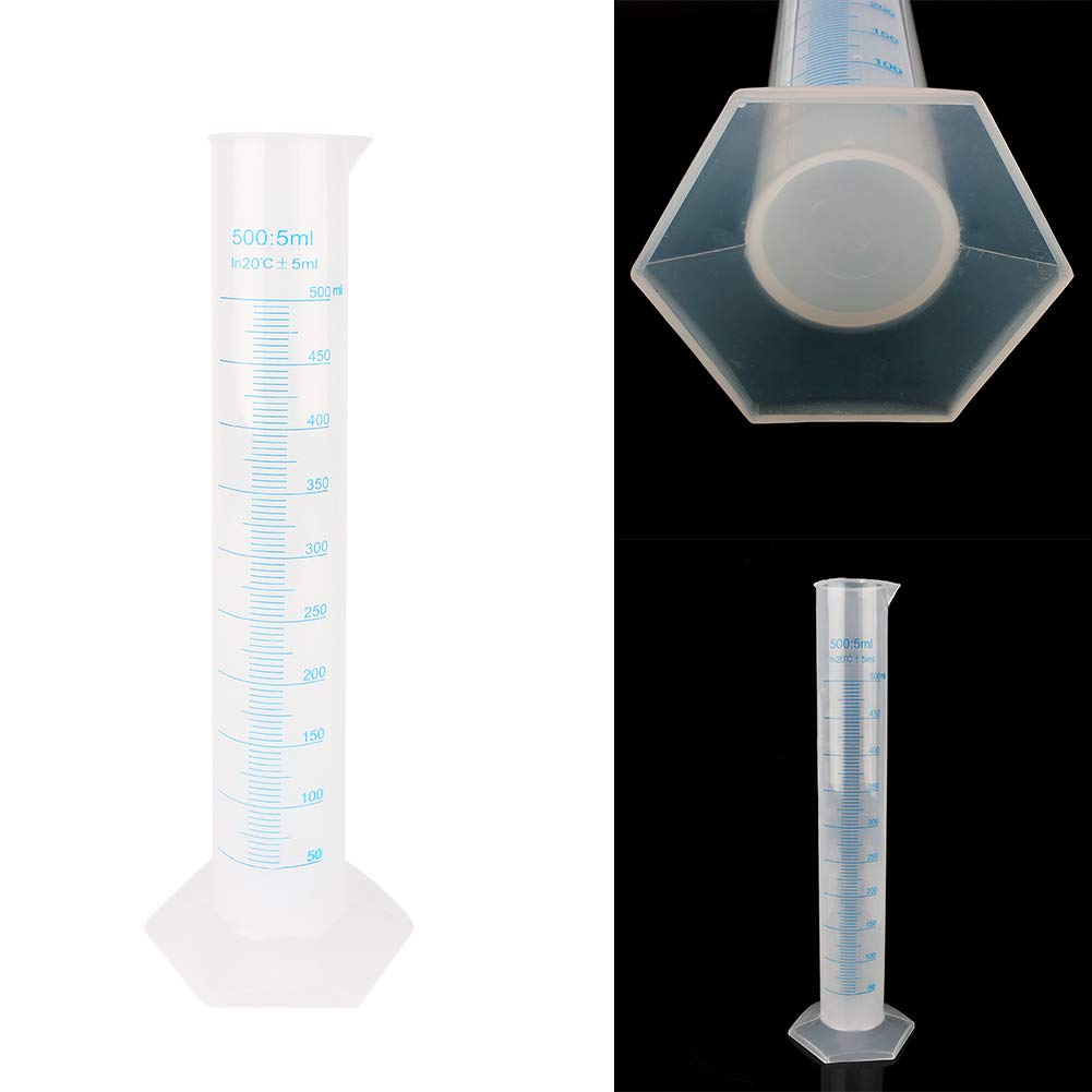 Plastic Graduated Cylinders, 500ml Measuring Cylinder, Ideal for Home and School Science Lab for Home and School Science Laboratory Supplies