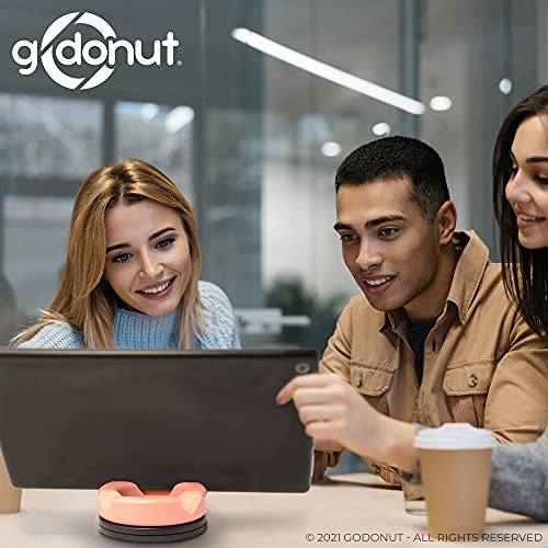 GoDonut 360 Swivel Phone Stand - Portable Mount Accessory for Travel, Nightstand or Desk- Compatible with Tablet, iPhone & Most Smartphones β Black