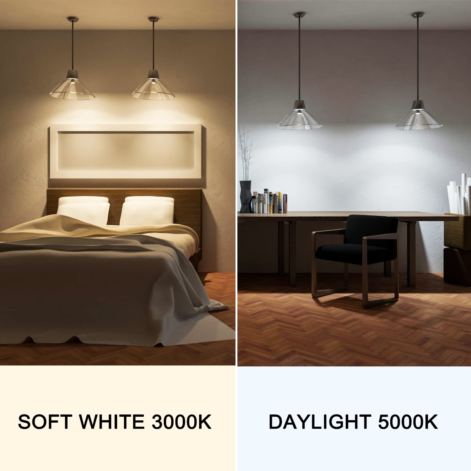 LEDERA 150 Watt LED Bulb, Energy Saving 23W Warm White Bulb 3000K, 2500 Lumens A21 LED Bulb 150W-200W, No-Flikcer E26 Medium Base for Home Office Mall Factory, Non-Dimmable, 4Pack