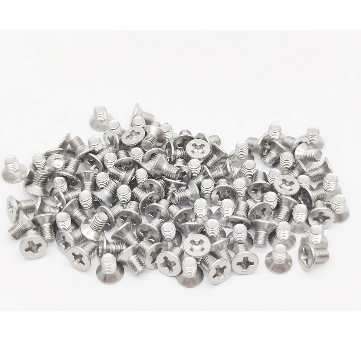 M3-0.5x5mm Stainless Steel countersunk Head Screw Plain Finish Flat Head Screw Machine Countersunk Screw Bolt Fastener 100pcs