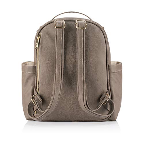Itzy Ritzy Mini Diaper Bag Backpack β Chic Mini Diaper Bag with Changing Pad, 8 Total Pockets (4 Internal and 4 External), Grab-Top Handle and Rubber Feet (Vanilla Latte)