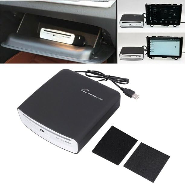 Car External Universal CD Player USB External Car Slot-Load CD Player Compatible with Android Navigation (Android Version 4.4 and Above)/PC/TV-Plug and Play