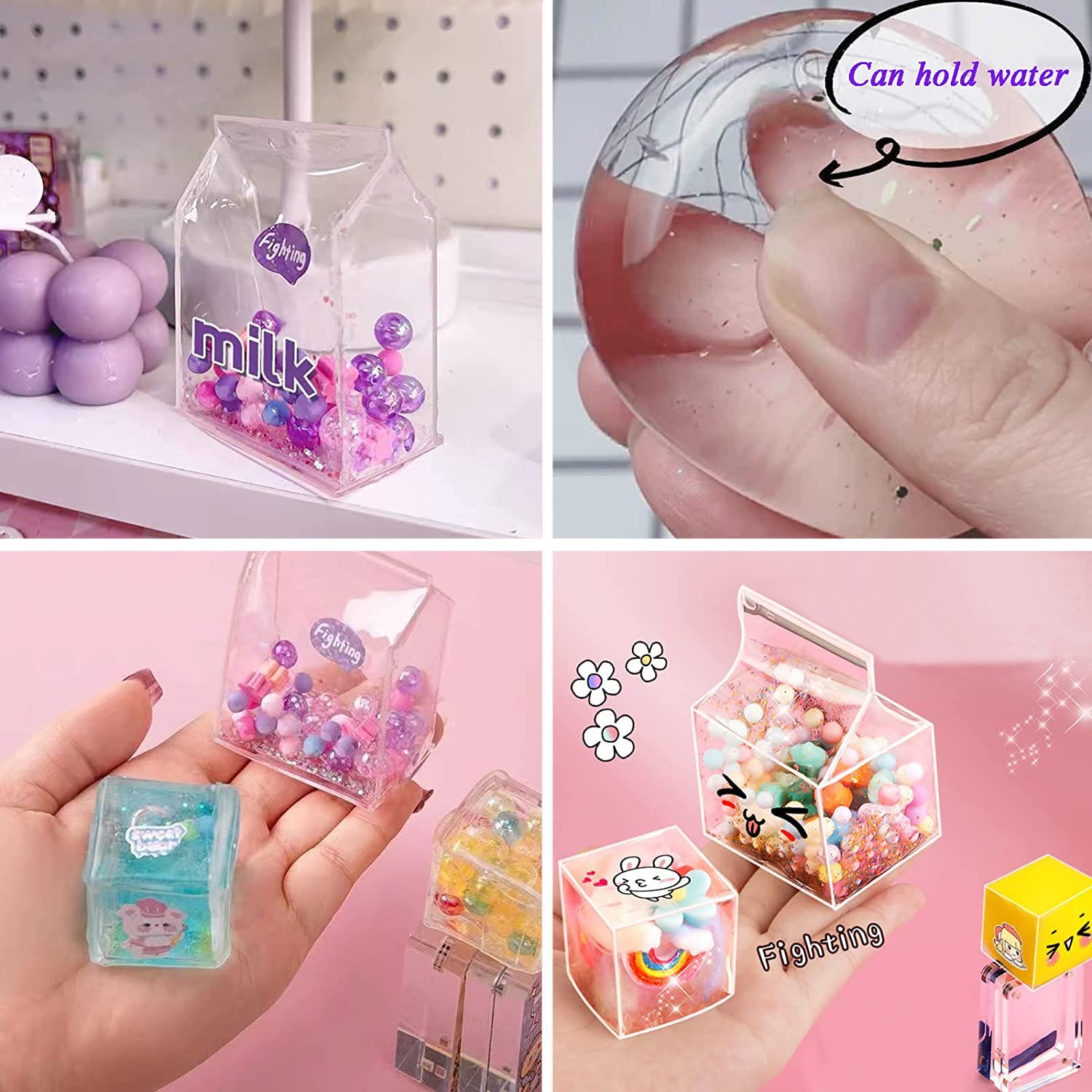 2 Pcs Nano Tape Bubbles Kit,(9.84ft × 2inch) Pink + Yellow Big Nano Tape Kit Toy with Glitter and Inflator,Tape Magic Plastic Bubbles Balloon, Nano Tape Elastic Bubble Craft Kit, Party Birthday Gift