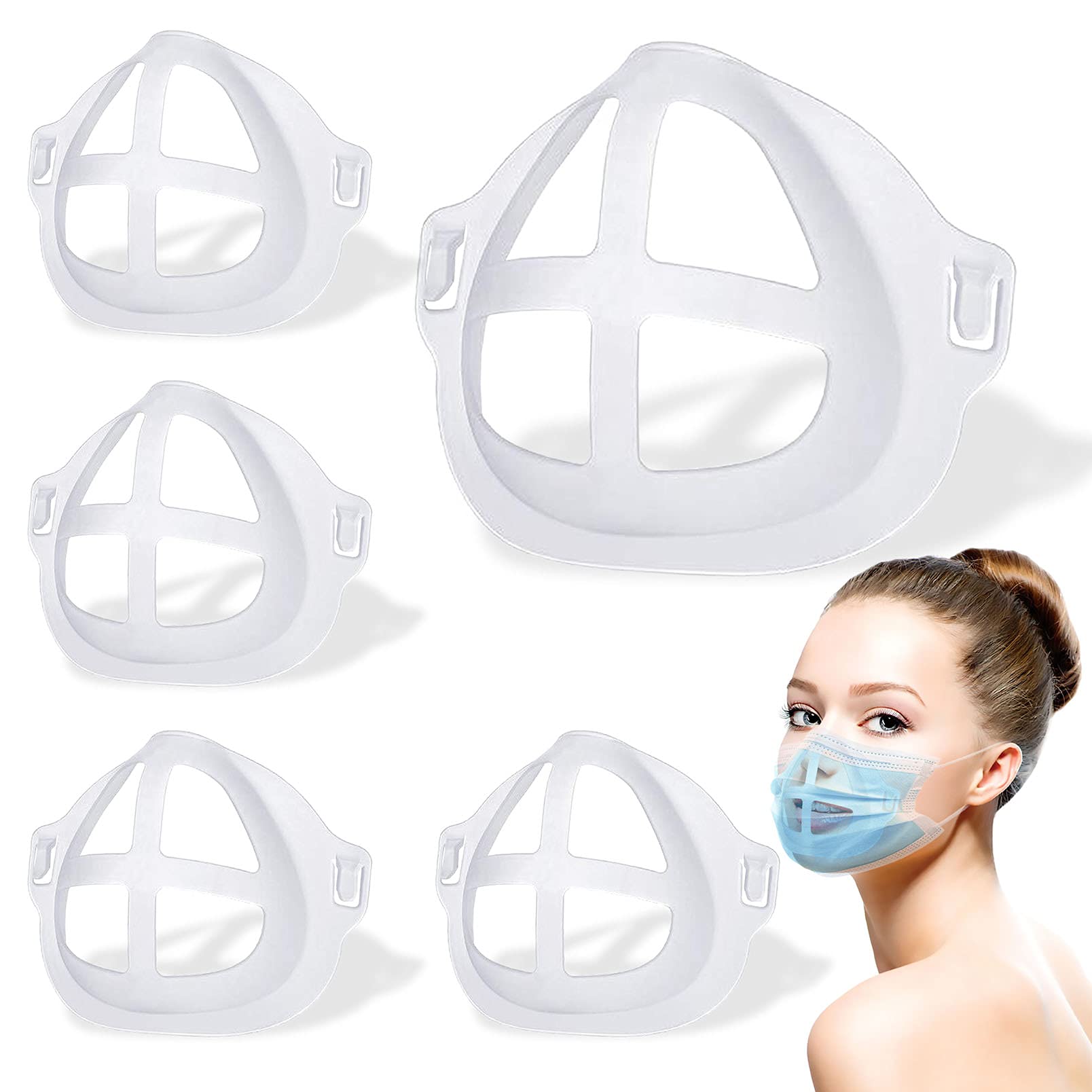 Cool Protection Stand - 3D Mask Bracket - Face Mask Inner Support Frame - Plastic Brackets - More Space for Comfortable Breathing Protect Lipstick Washable Reusable