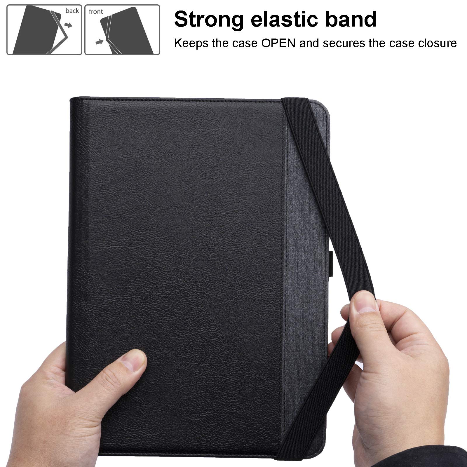 GoodCase 9-10.9 Inch Universal Tablet Case, Protective Cover Stand Folio Case for 9" - 10.9" Inch Android Touchscreen Tablet, with 360 Degree Rotatable Kickstand and Multiple Viewing Angles (Black)