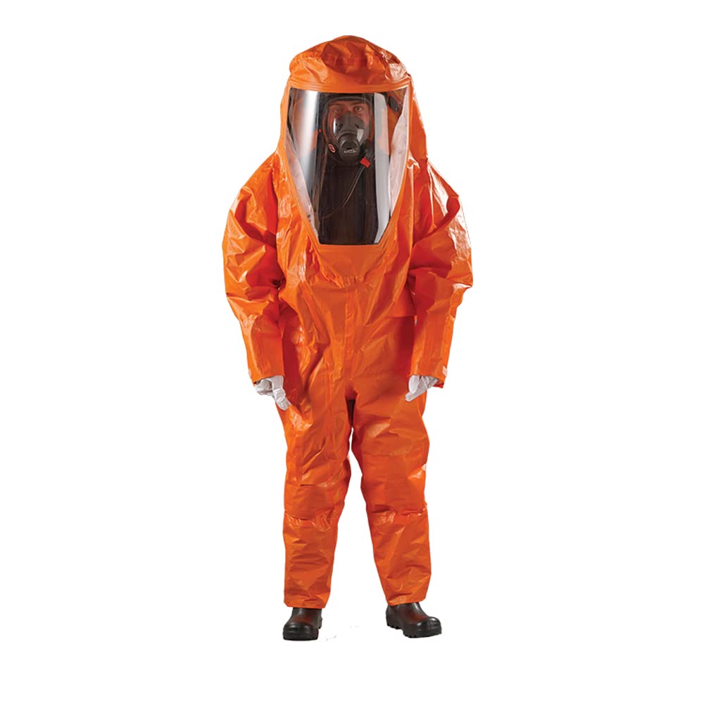 Ansell Healthcare OR60-T-92-801-07-G02 MICROCHEM by AlphaTec Gas Tight Suit with Attached Sock and Barrier Glove, Level A, Sleeve Over-Cuffs and Boot Over Flaps, 3X-Large