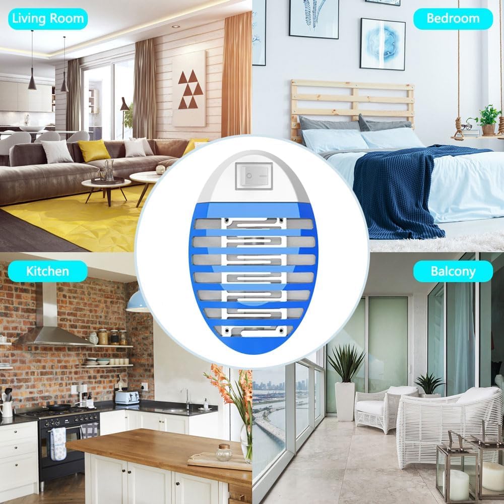 4 Pack Mosquito Trap, Electronic Mosquito Zapper, Plug in Bug Zapper Indoor, Gnat Traps with LED Light, Use for Flying Insect Mosquito