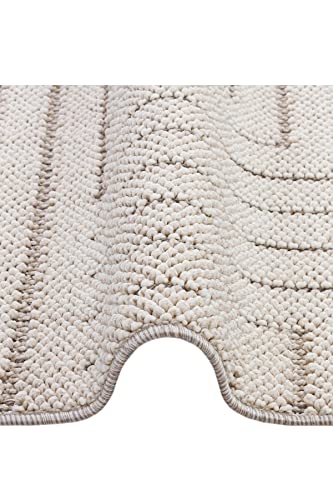 AK RUGS Off White Scandinavian Area Rug Minimalist Non Shedding Rug for Living Room Bedroom Rug (8'x10'), (OSLO 19670)