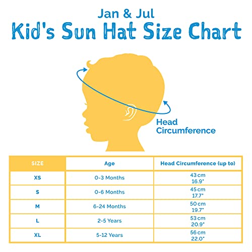 JAN & JUL Adjustable Adventure Baby Sun Hat for Boy Large Brim (M: 6-24 Months, Navy: Navy Trim)