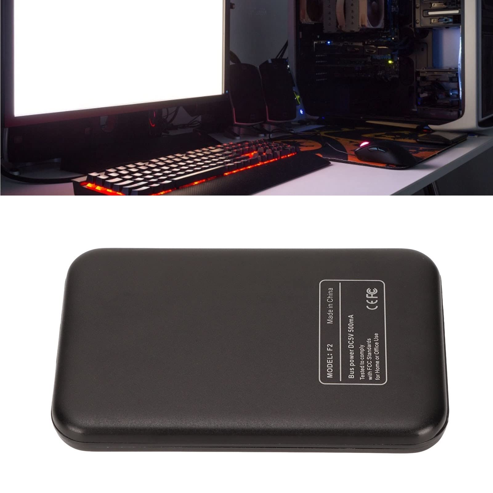 2.5in Hard Drive Enclosure, Enclosure SATA to USB 3.0 Adapter, Plug and Play Black Computer Hard Drive Enclosure with UASP
