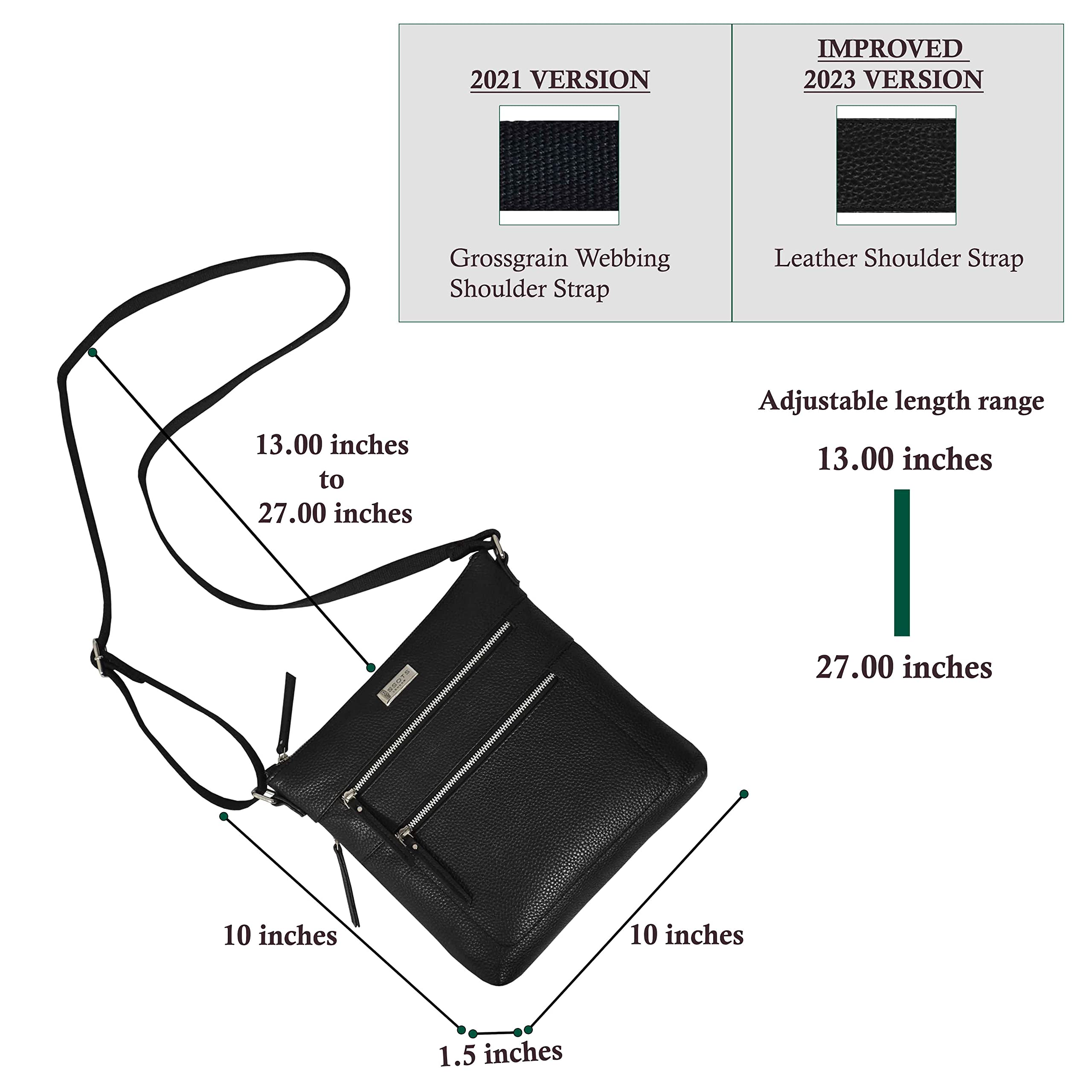 ASSOTS Crossbody Bags for Women – Real Leather Purses with RFID Protection, Multiple Pockets and Adjustable Strap