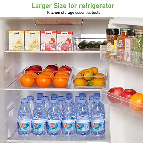 6 Pack Drawer Organizers, Plastic Clear Acrylic Non Slip Non Cracking kitchen drawer organizer Stackable Bathroom Drawer Organizer Trays, Storage Bins for Makeup, Bathroom, Kitchen Office