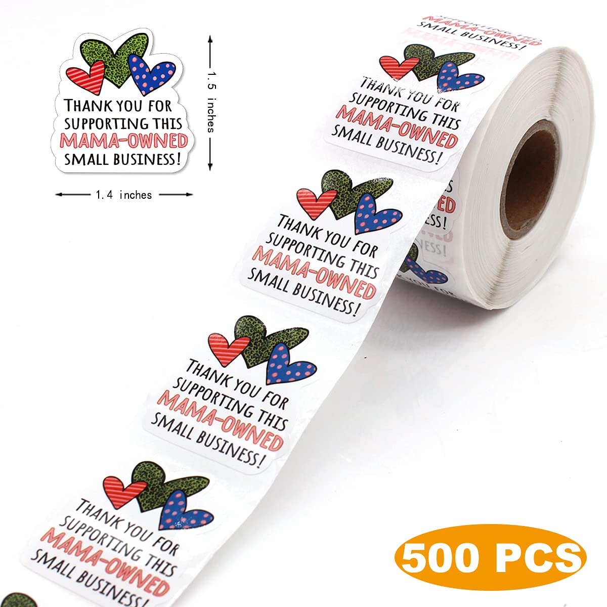 muminglong Muminglong 1.5 Inch Thank You for Supporting This Mama-Owned Small Business Sticker,Thank You Sticker,Small Shop Sticker, Small Business, Handmade Sticker,Packaging Sticker, 500 PCS