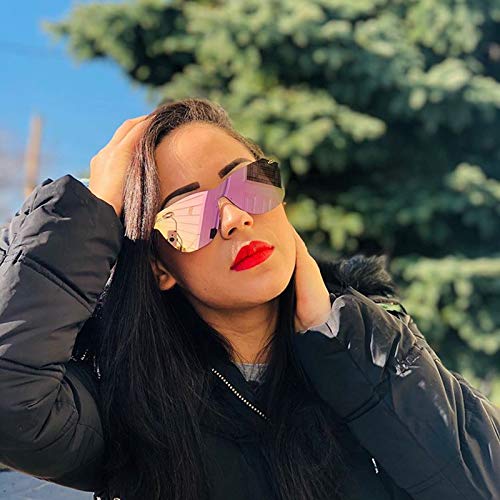 2020 VentiVenti Retro One Piece Square Rimless Frame Sunglasses Anti Reflective Fashion For Women Pink Revo Lens