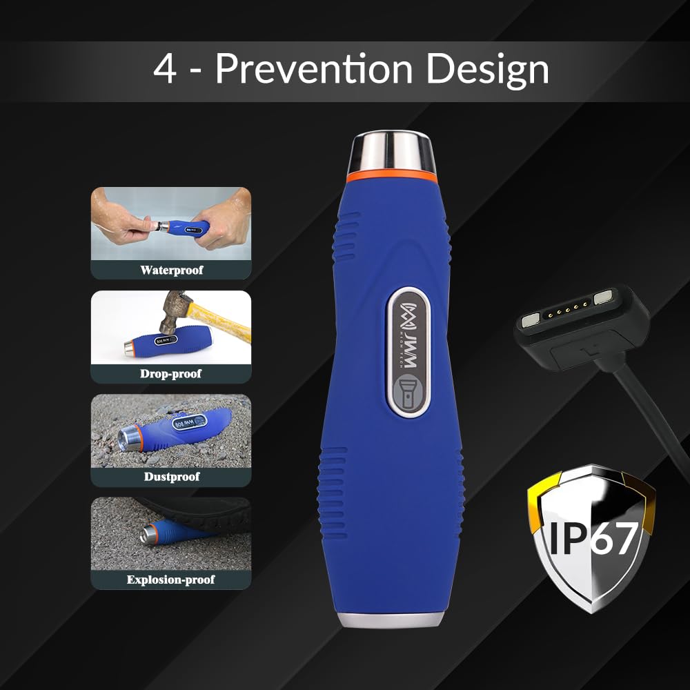 JWM Flashlight Security Guard Patrol System, iButton Touch Patrol Tour Reader with Free Cloud Software for Commercial Government Hotel Industrial, Pedometer+Alarm Clocks