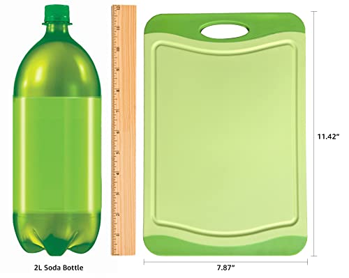 Raj Plastic Cutting Board Reversible Cutting board, Dishwasher Safe, Chopping Boards, Juice Groove, Large Handle, Non-Slip, BPA Free (Small, Red, Green & Orange)
