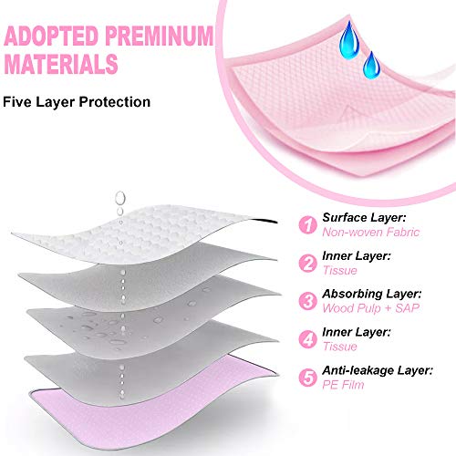 Baby Disposable Changing Pad, 30 Pack, 24×18in, Pet Training and Puppy Pads Pee Pads Portable Diaper Changing Table Pad,Breathable Waterproof Incontinence Pads Underpad(Pink)