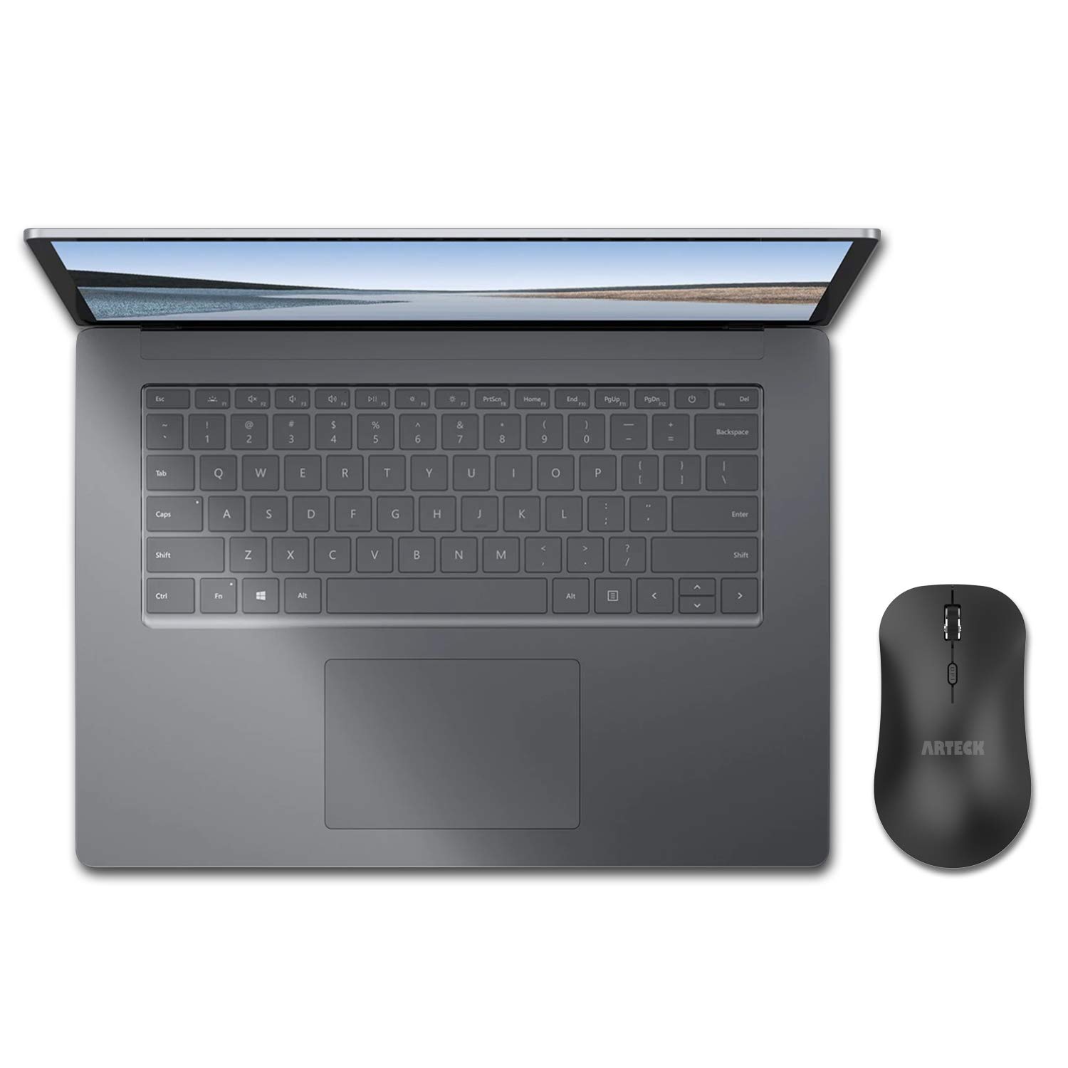 Arteck 2.4G Wireless Mouse with Nano USB Receiver Ergonomic Design Silent Clicking for Computer/Desktop/PC/Laptop and Windows 10/8/7 Build in Rechargeable Battery (Black)