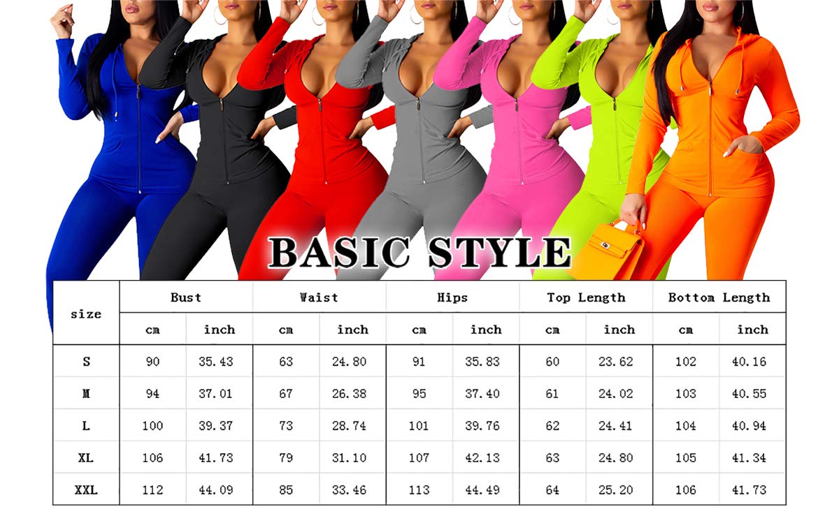 2 Piece Jogger Sweatsuit for Women Tracksuit Long Sleeve Zipper Hoodie Jacket + Stacked Pants Workout Set