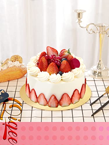 8 Inch Gold Cake Boards Round 40-Packs Circles Rounds Base Food-Grade Cardboard Cake Plate(Thinner But Stronger) qiqee