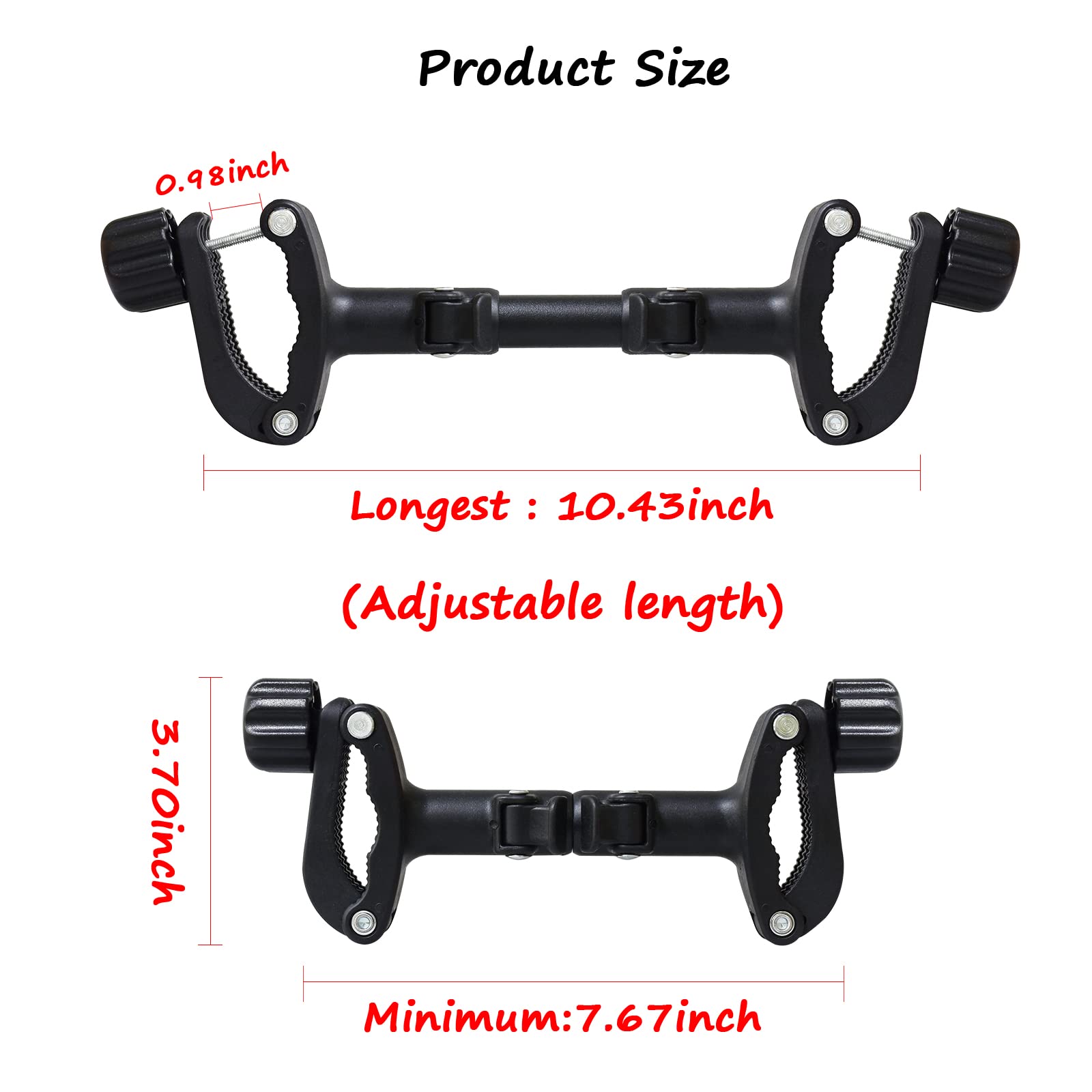 3 Pcs Twin Stroller Connector Side by Side, Universal Stable Baby Stroller Pushchair Connectors, Detachable Adjustable 2 in1 Twin Dual Stroller Connector for Two Strollers Connection 
