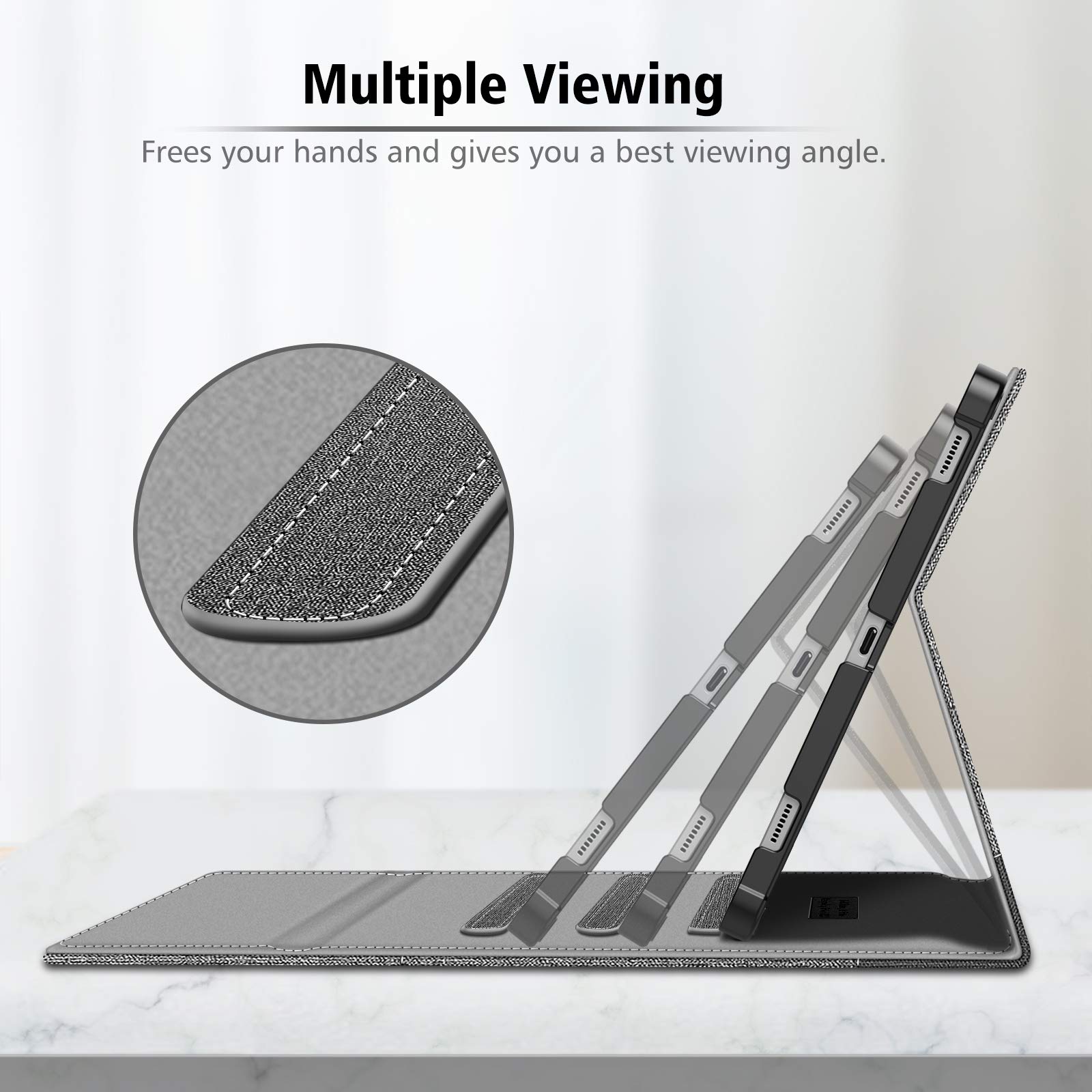 Fintie Case for Samsung Galaxy Tab S8/Tab S7 11 Inch (Model SM-X700/X706/T870/T875/T878) with Built-in S Pen Holder, Multiple Angle Portfolio Business Cover with Pocket Auto Sleep/Wake, Gray