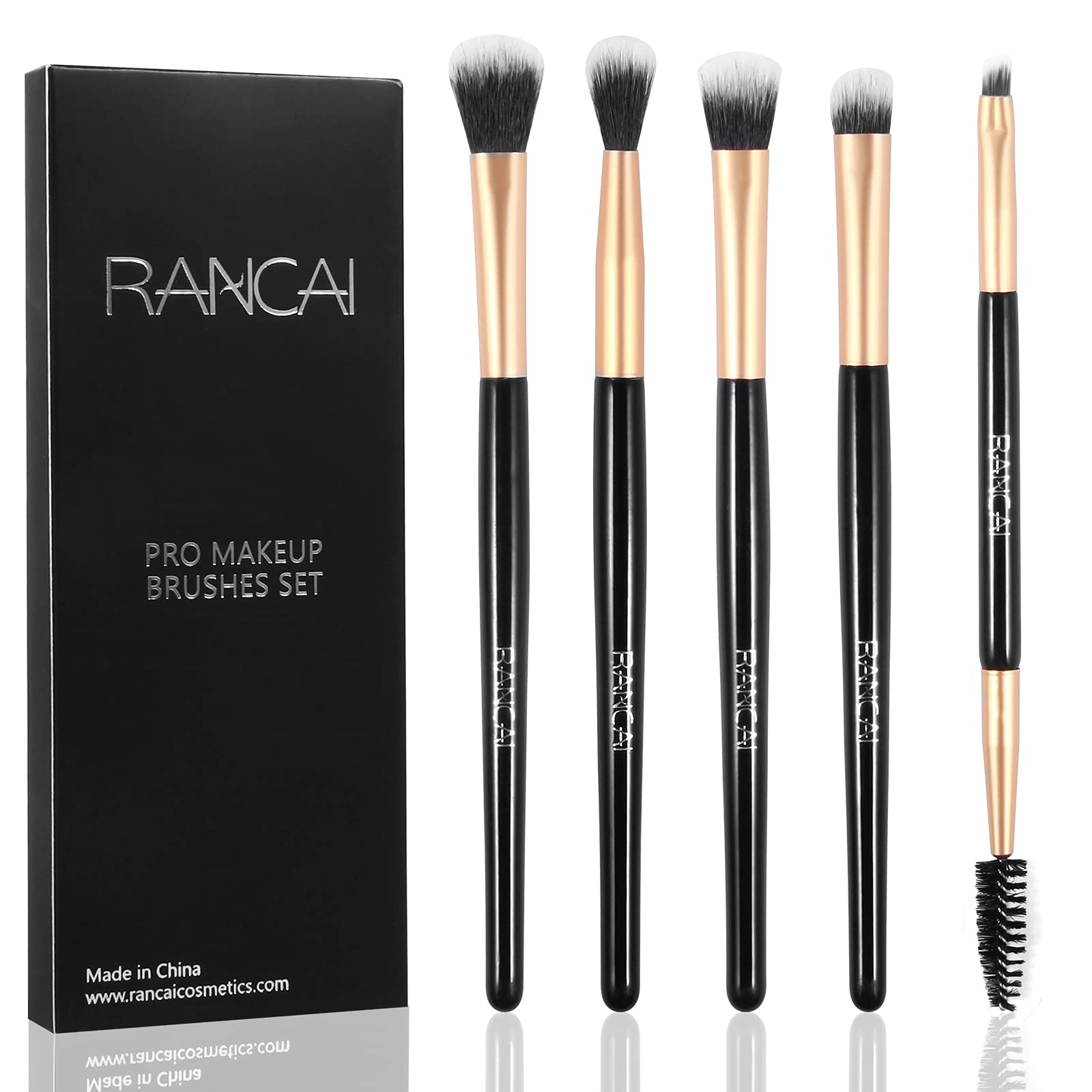 luumeiy Eye Makeup Brushes 5 Pieces Professional Eye Shadow Make-up Brush Set Applied with Eyeshadow palette, Concealer Liquid, Eyebrow powder (2021 Latest)