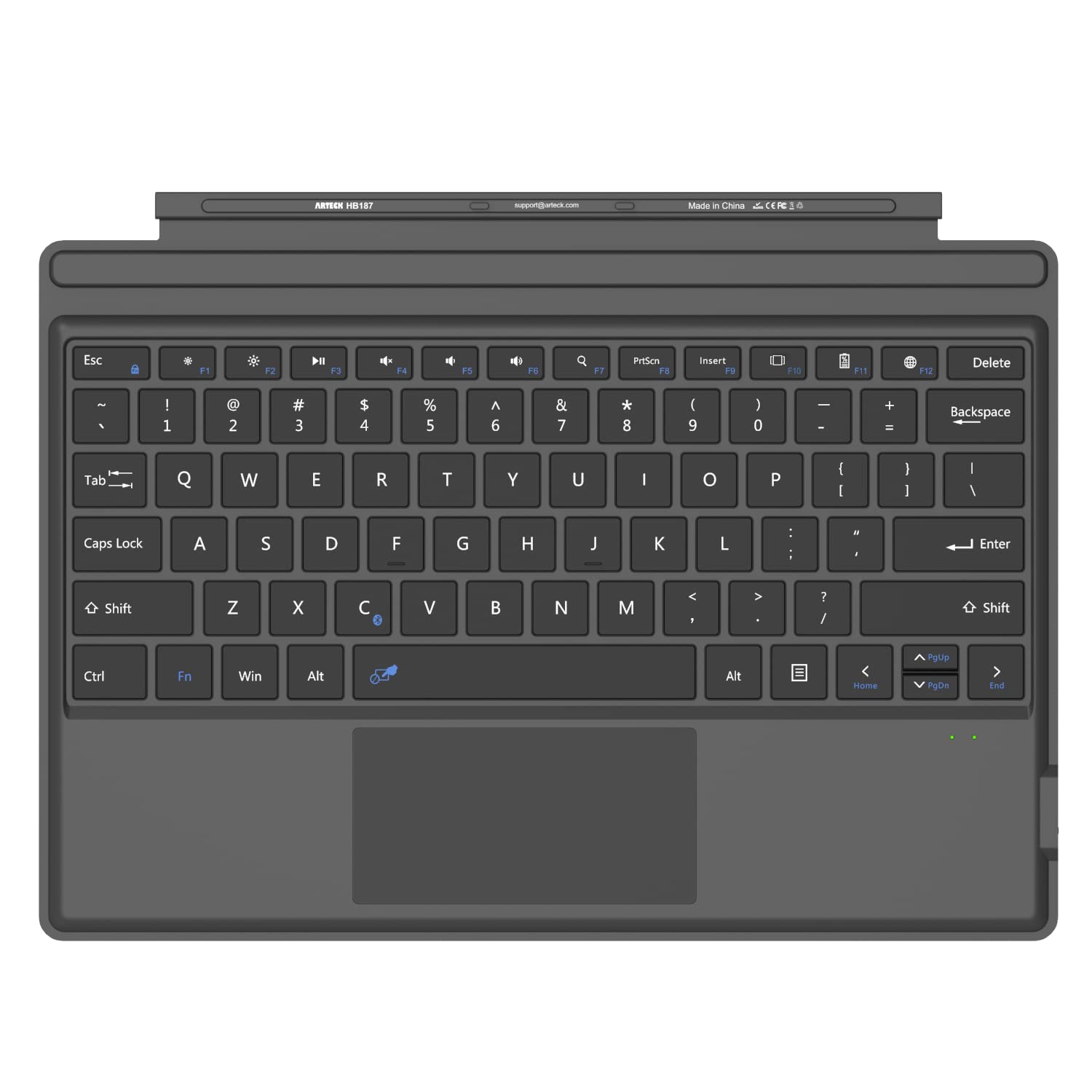 Arteck Microsoft Surface Pro Type Cover, Ultra-Slim Portable Bluetooth Wireless Keyboard with Touchpad Built-in Rechargeable Battery